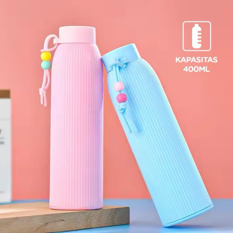 Jual Botol Minum Kaca Macaron Pastel Botol Kaca Tumbler Pastel 400ml ...