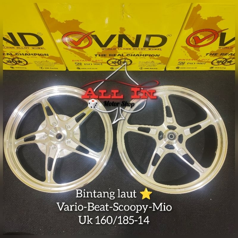 Jual Velg vnd bintang laut 160x14 & 185x14 Vario 125 150 160 kzr/beat Scoopy/Mio sporty smile ...