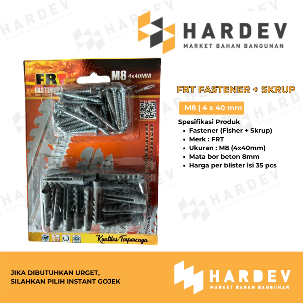 Jual FRT FASTENER + SKRUP M8 4 x 40 MM | Shopee Indonesia
