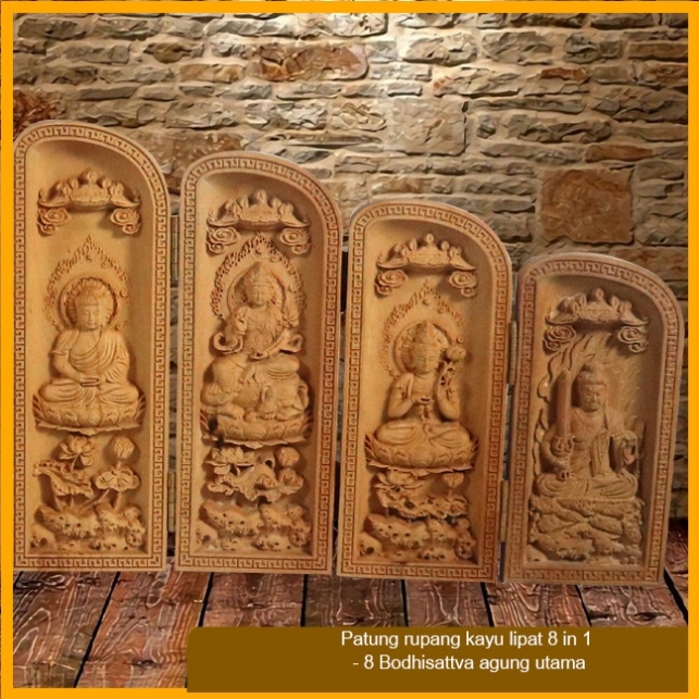 Jual Patung Rupang Kayu 8 in 1 Delapan Dewa & 8 Bodhisattva Agung Utama ...