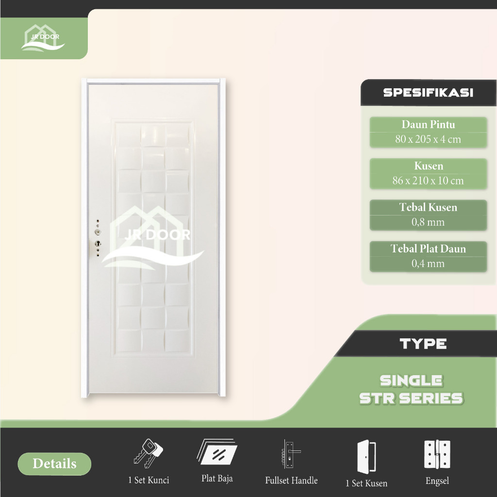 Jual JR DOOR - (STR SERIES) Pintu Plat Baja Single Utama Pintu Kamar ...