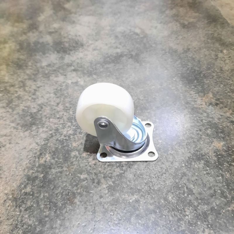 Jual Roda 1 ½ inch merk Rush / Roda troli plastik putih diameter 3.8 cm ...