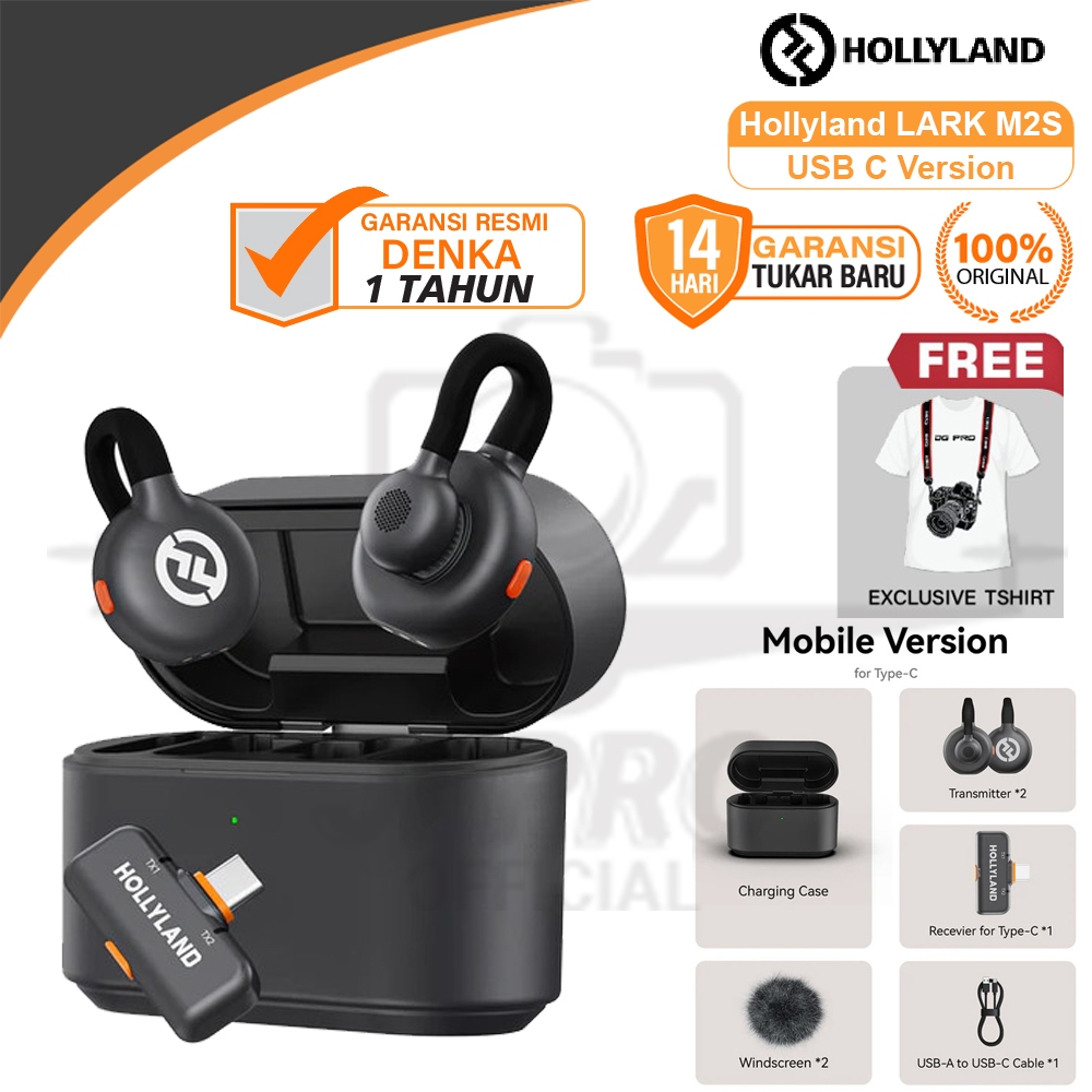 Jual Hollyland LARK M2S USB Type-C Mic Dual Wireless Microphone Garansi ...