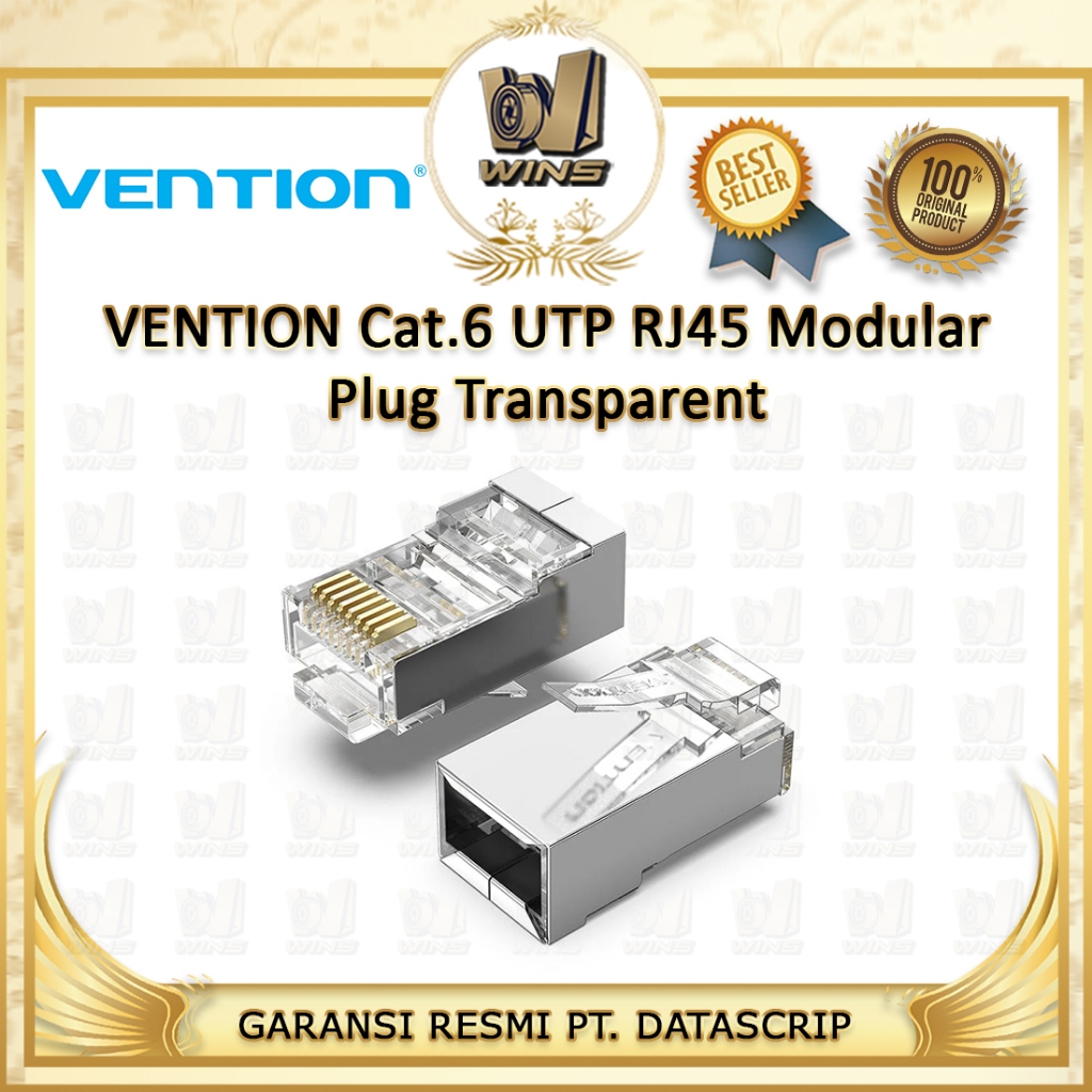 Jual Vention Konektor RJ45 Cat.6 UTP Modular Gigabit Jack Plug ...