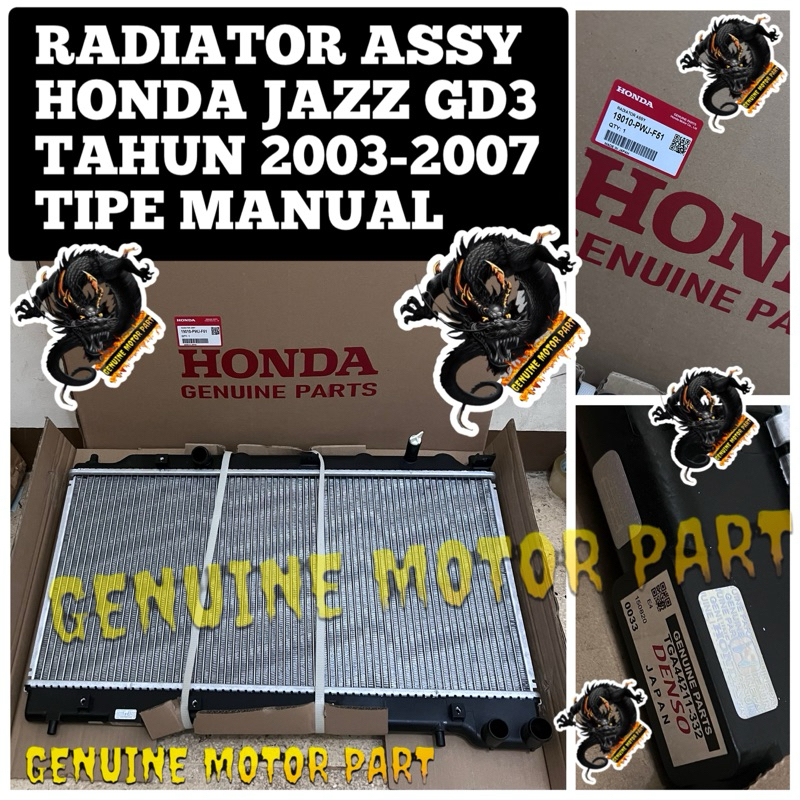 Jual RADIATOR ASSY HONDA JAZZ GD3 MANUAL TAHUN 2003-2007 ASLI DENSO ...