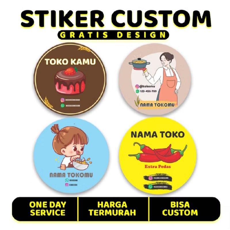 Jual Stiker label makanan custom | Shopee Indonesia
