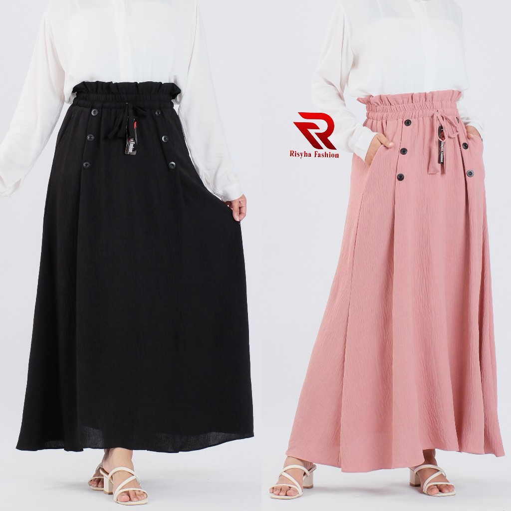 Jual Risyha Fashion - Rok Mayung Panjang Loose Maxi Long Skirt Flare ...