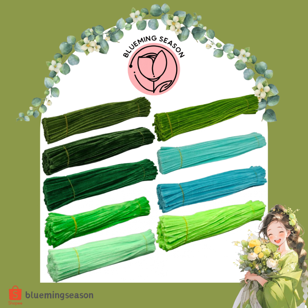 Jual [Blueming Season] / Kawat Bulu Mercy Polos 100 pcs / Pipe Cleaner Premium Gembul / Warna ...