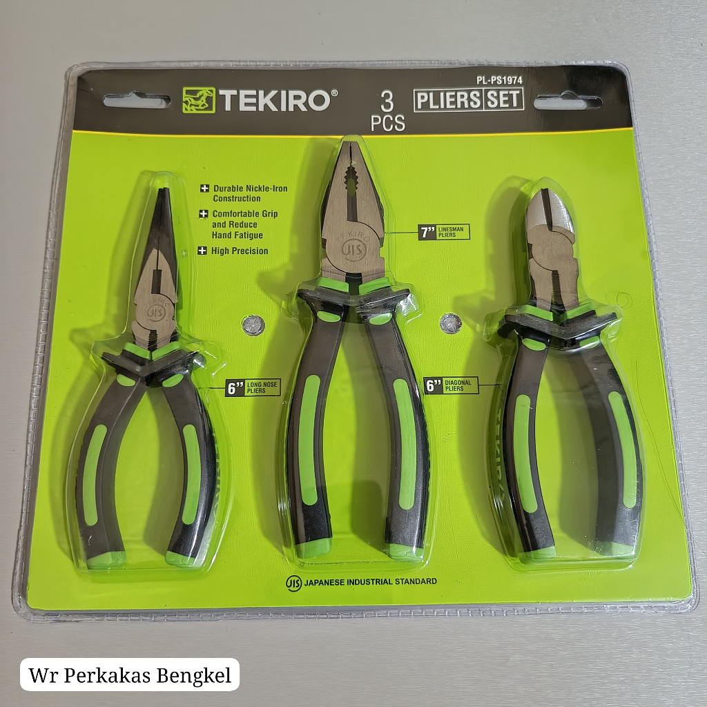 Jual Tang Set Tekiro Lengkap 3 Pcs Tang Kombinasi 7 Inch + Tang Potong 6 Inch + Tang Lancip 6 ...
