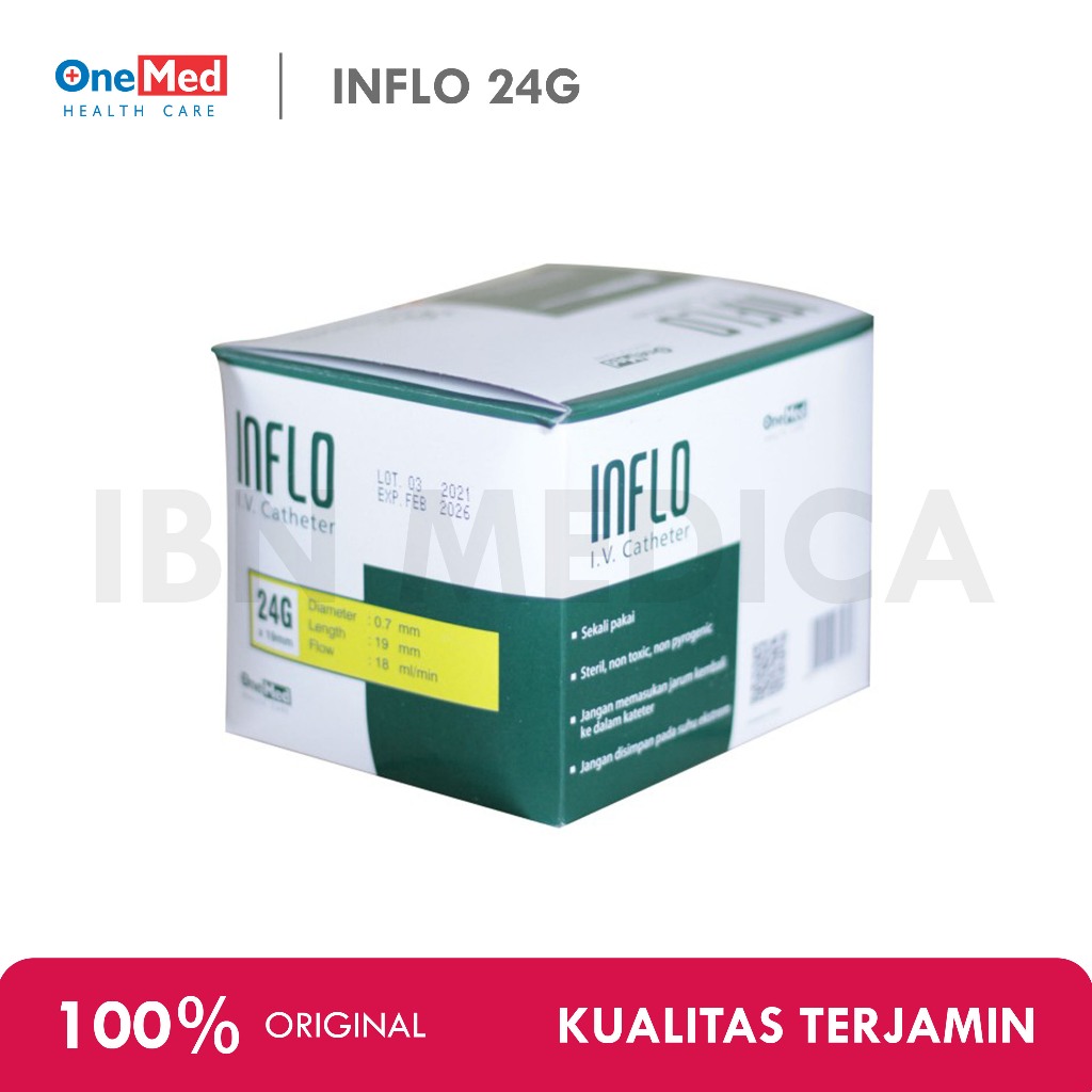 Jual Infloo IV Cathetere 24G OneMed / Inflo 24G Onemed | Shopee Indonesia