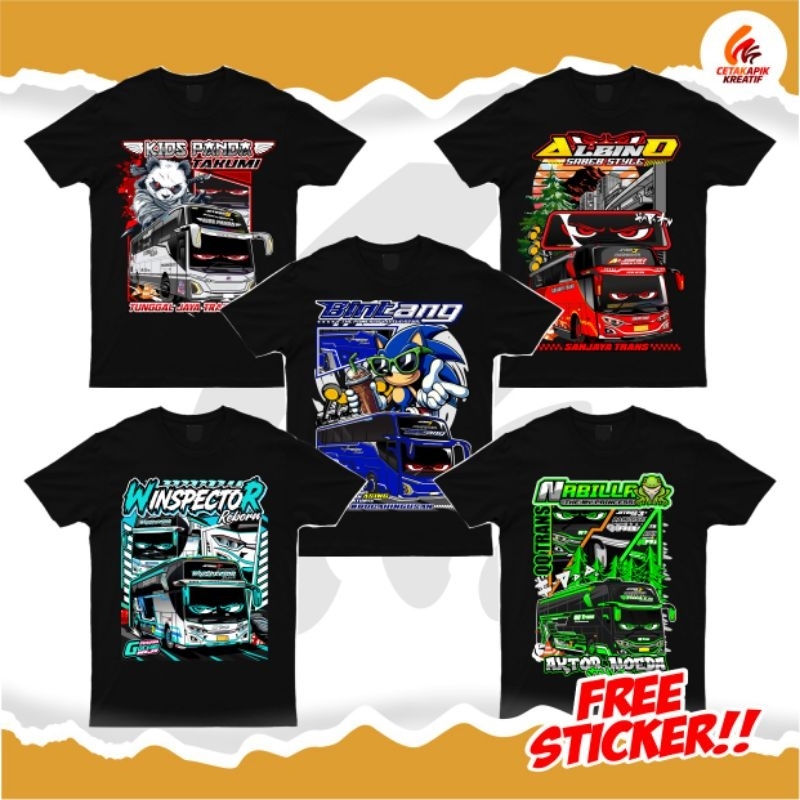 Jual (free sticker+ganci) KAOS ANAK BUS TAYO STROBO MATA T-SHIRT KAOS ...