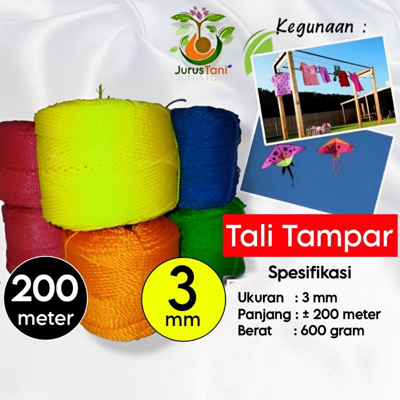 Jual Tali Tampar/Tambang 3 mm 1 Roll Panjang ±200 Meterp Nilon A Plus ...