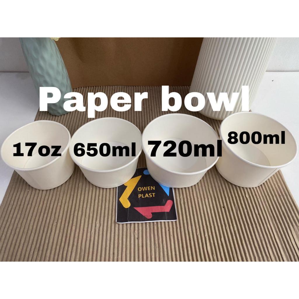 Jual PAPER BOWL/MANGKOK KERTAS/ RICE BOWL/WADAH KERTAS 650 720 800ml ...