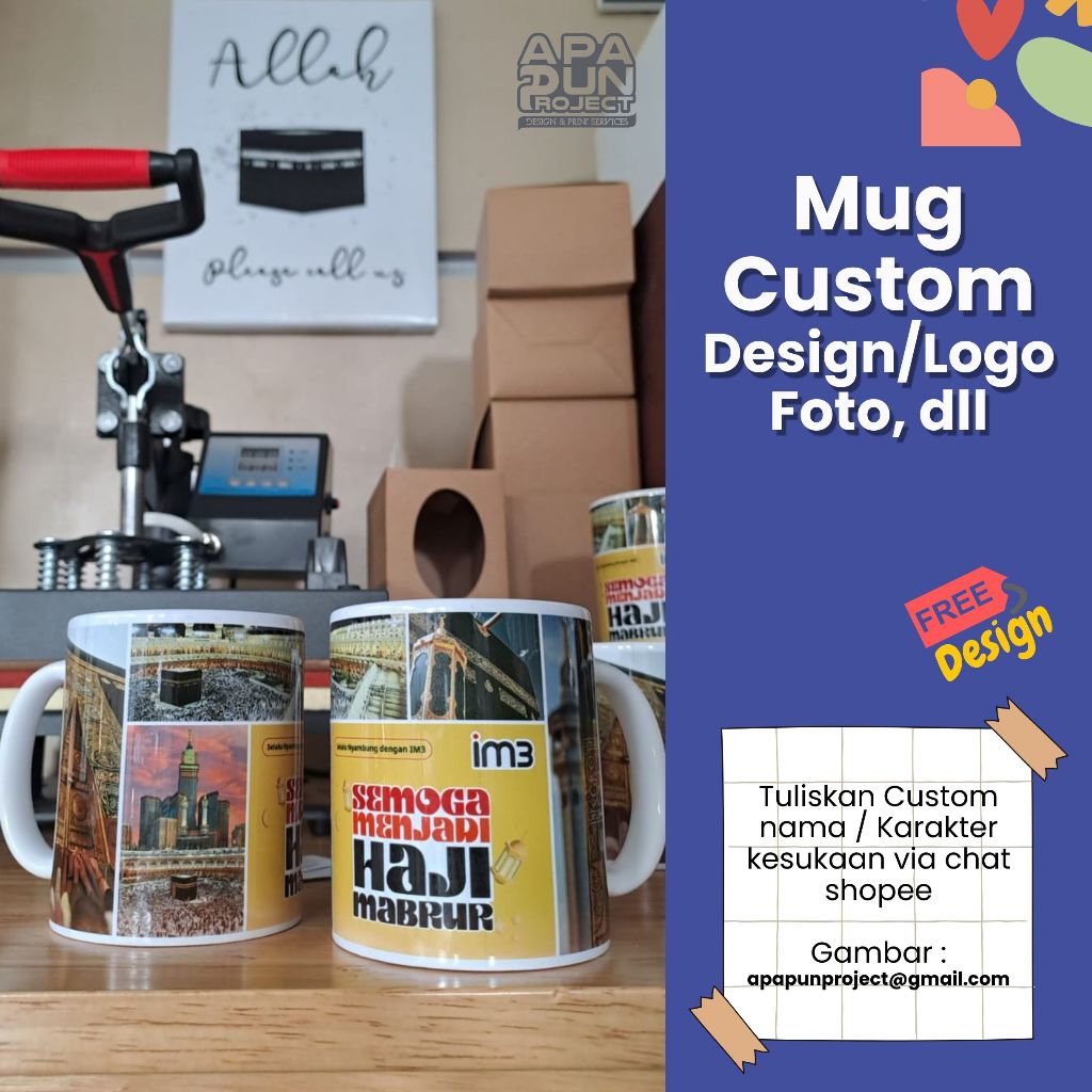 Jual (SEHARI JADI) Print Mug / Gelas Keramik Custom LOGO/DESIGN ...