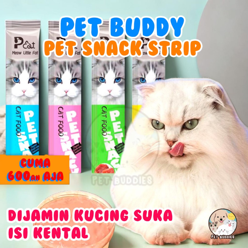 Jual Pet Snack Strip Snack Basah Kucing 15g Creamy Cat Treats Makanan ...