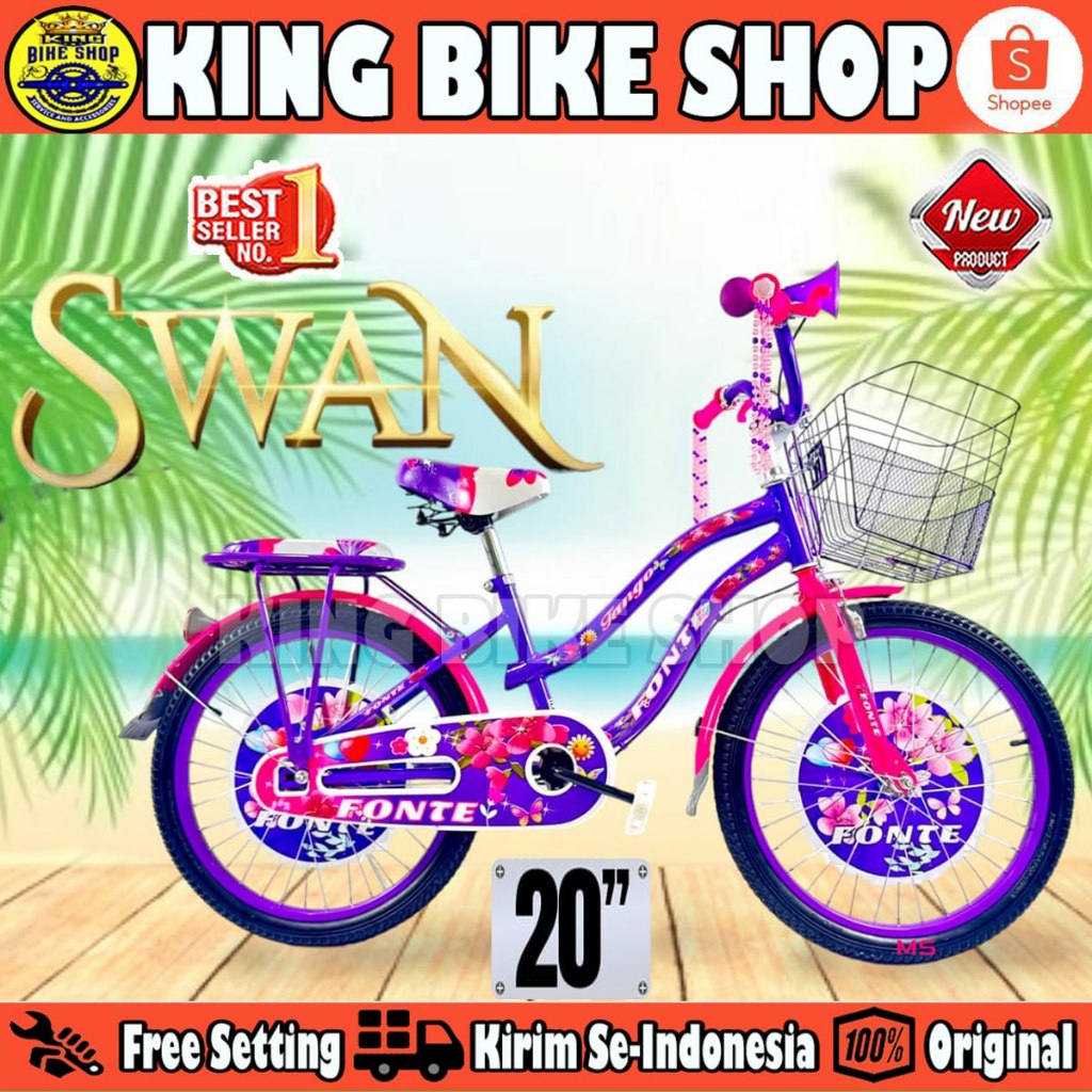 Jual Sepeda Anak Remaja Perempuan TANGO FONTE SWAN Ukuran 20 Inch ...