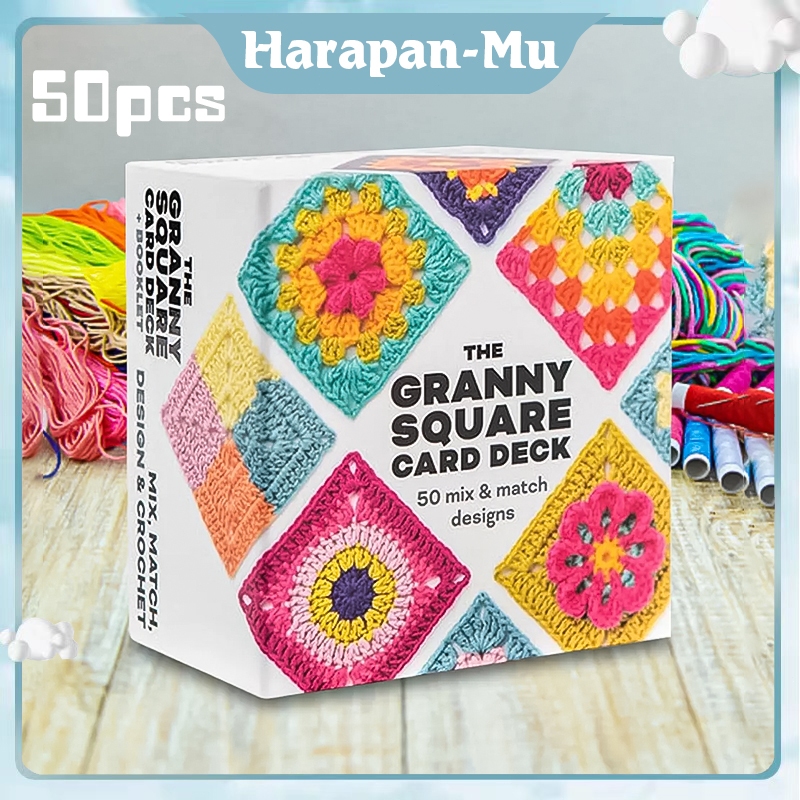 Jual The Granny Square Card Deck 50pcs Granny Square Crochet Pattern ...