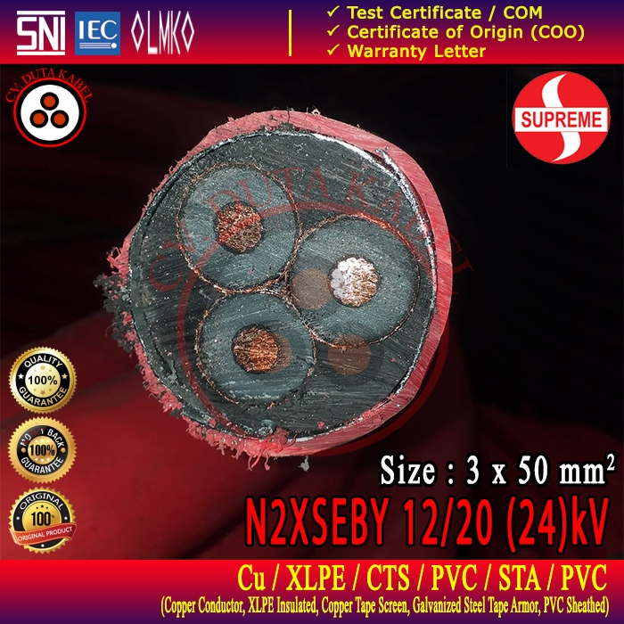 Jual Kabel N2XSEBY 3x50 mm2 20kV SUPREME /3x50 mm/3 x 50 mm2/3 x 50 mm/3x50/3 x 50 | Shopee ...