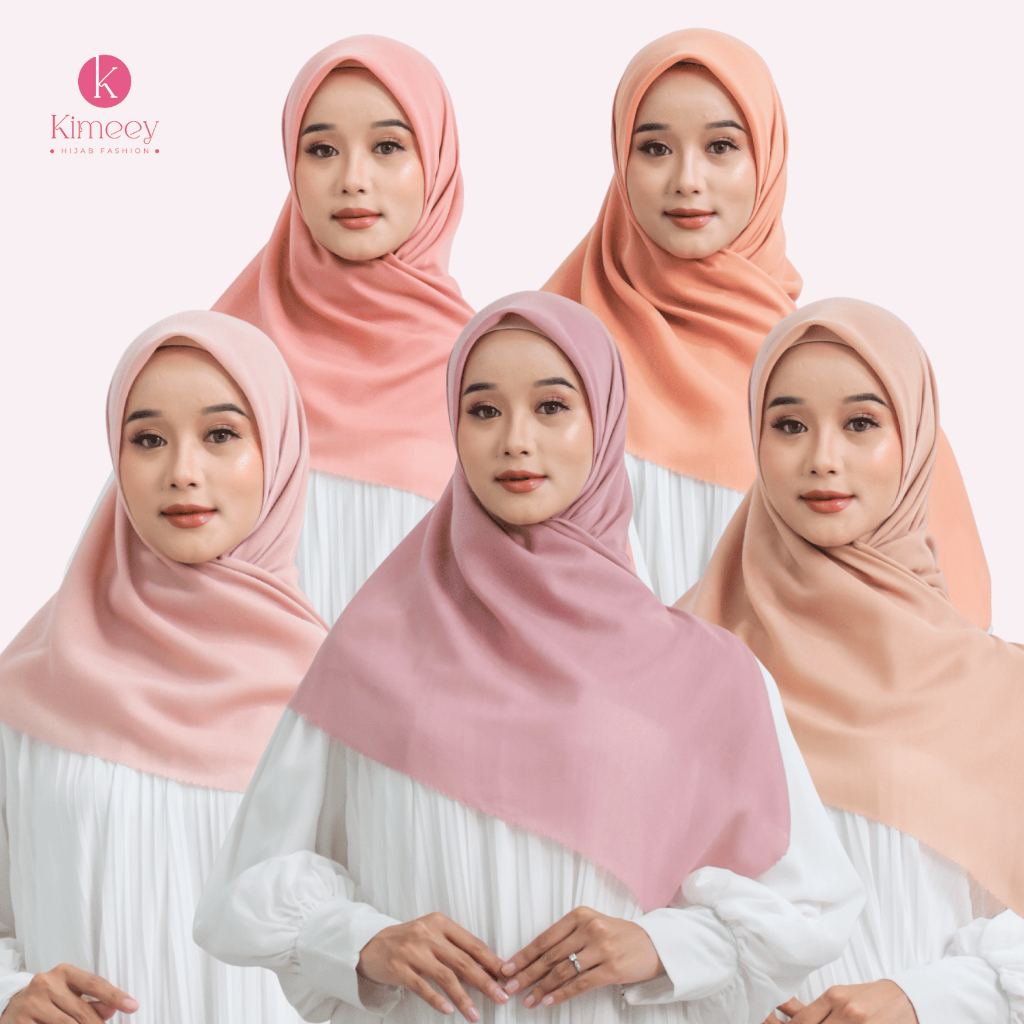 Jual Kimeey Hijab Jilbab Segi Empat Polos Voal Premium Lasercut Size 110x110 Salem Peach Nude ...