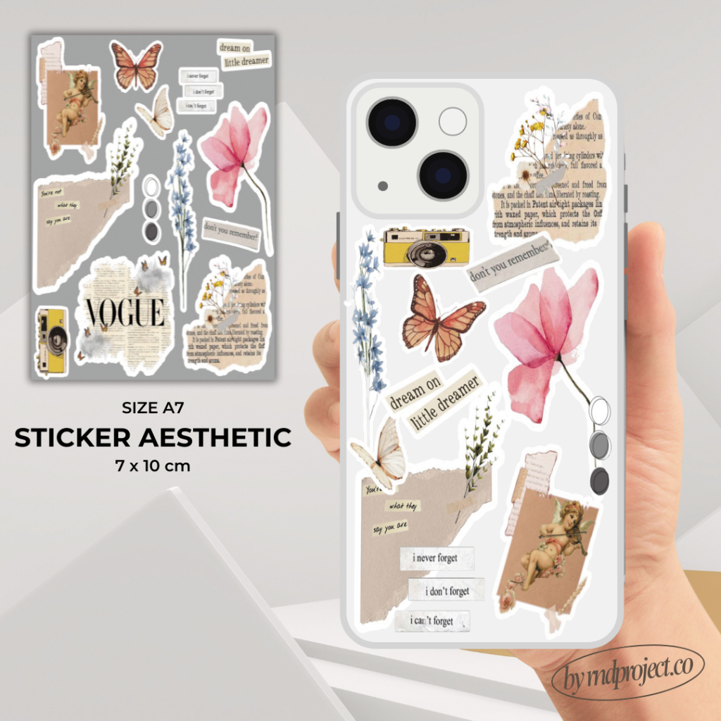Jual Sticker Aesthetic Case Handphone Journal Scrapbook Tumblr Diary ...