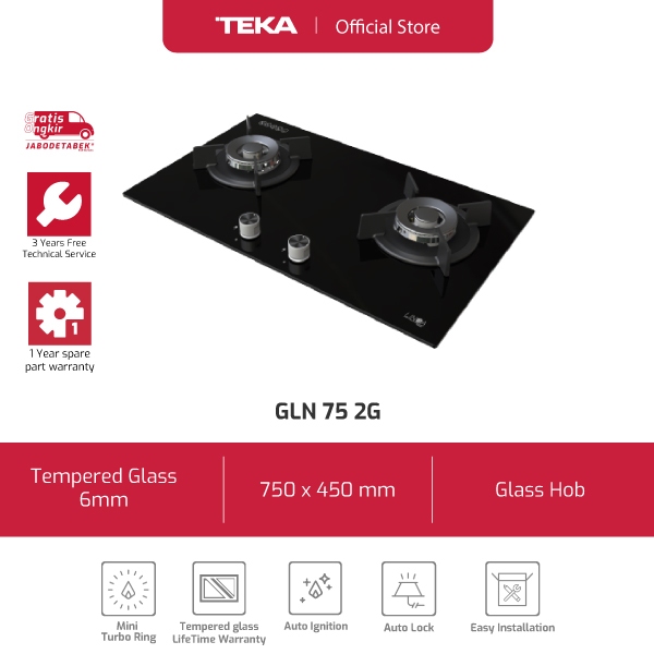 Jual Kompor tanam gas 2 tungku Linea Teka GLN 75 2G | Shopee Indonesia