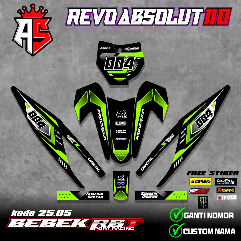 Jual (COD) Sticker SEMI DECAL fullbody RBT REVO ABSOLUTE 110 rbt VEGA ...