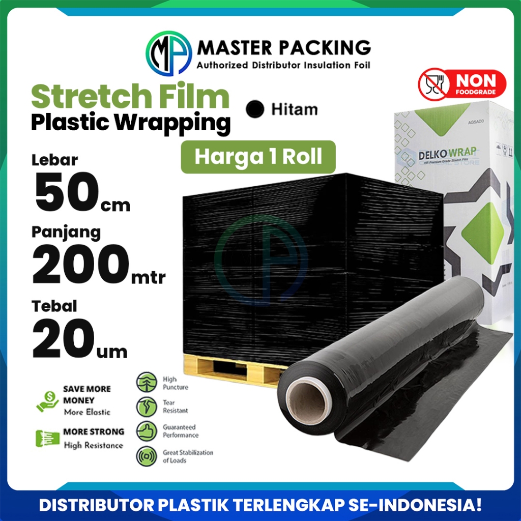 Jual Plastik Wrapping Barang / Stretch Film 50cm X 200meter Hitam ...
