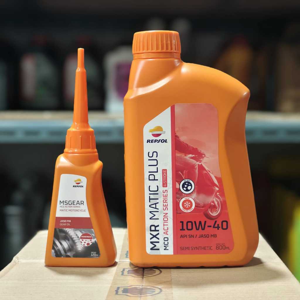 Jual OLI MESIN REPSOL MATIC PLUS 10W-40 800ML COCOK BUAT SEMUA MATIK ...