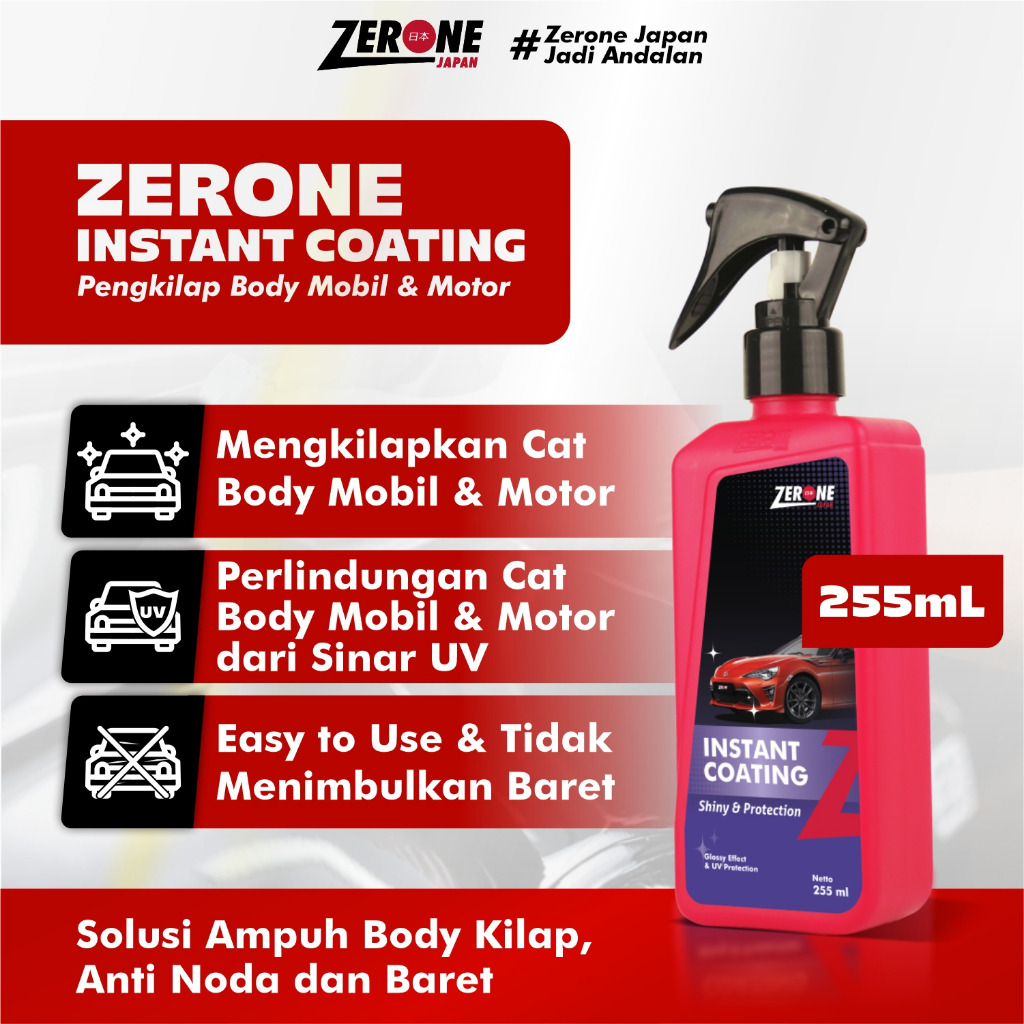 Jual Zerone Instant Coating Nano Ceramic Pengkilap Body Motor dan Mobil ...