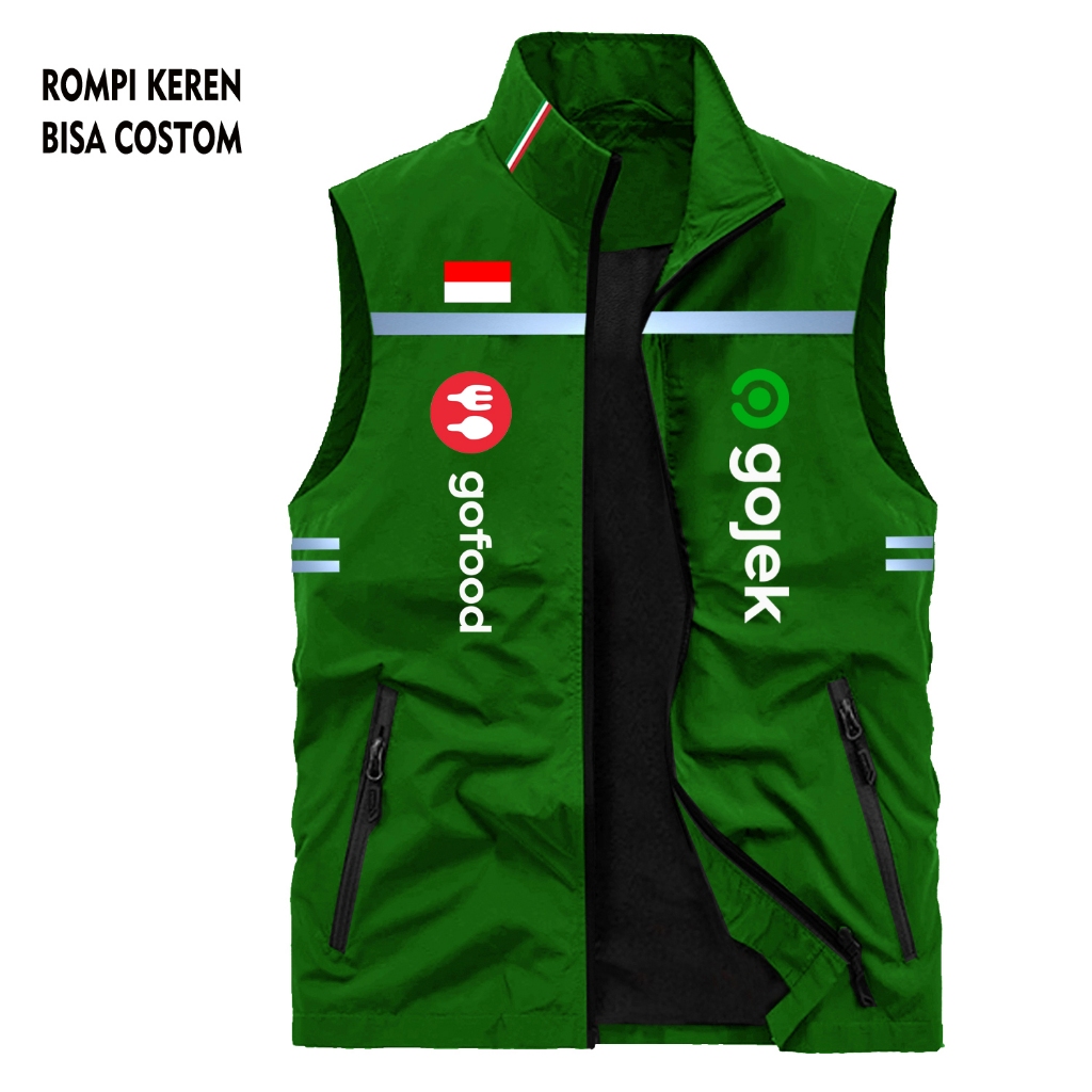 Jual Rompi Pria | Rompi Vest Gojek | Rompi Custom Ojol Gojek | Rompi ...