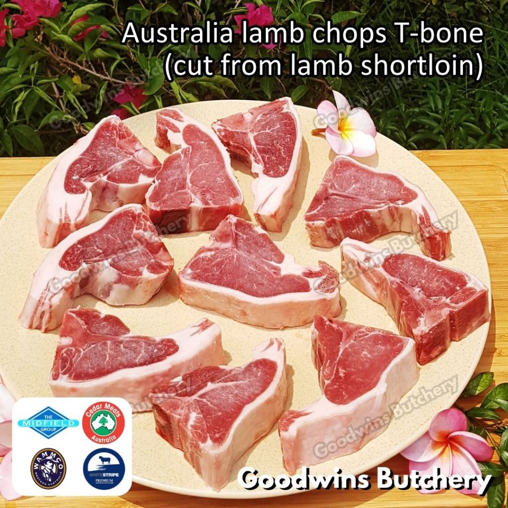 Jual Lamb LOIN CHOP / lamb T-BONE (cut from lamb shortloin) frozen ...