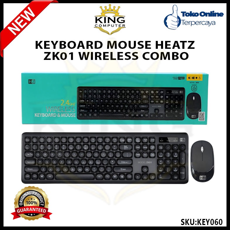 Jual PAKET KEYBOARD MOUSE HEATZ ZK01 COMBO WIRELESS | Shopee Indonesia