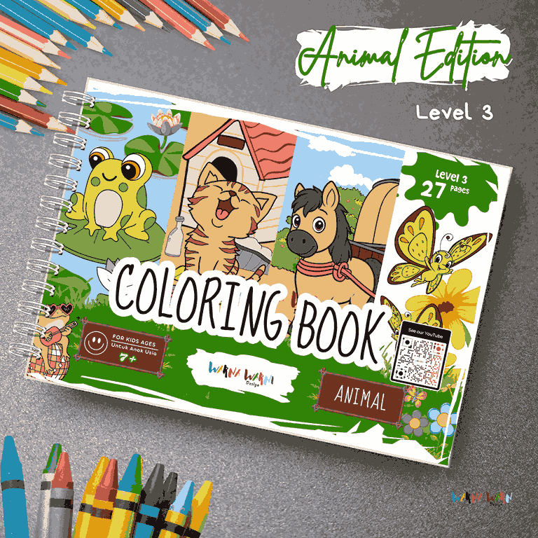 Jual Coloring Book Kids 7+ "Animal Edition"/ Buku Mewarnai anak tema ...