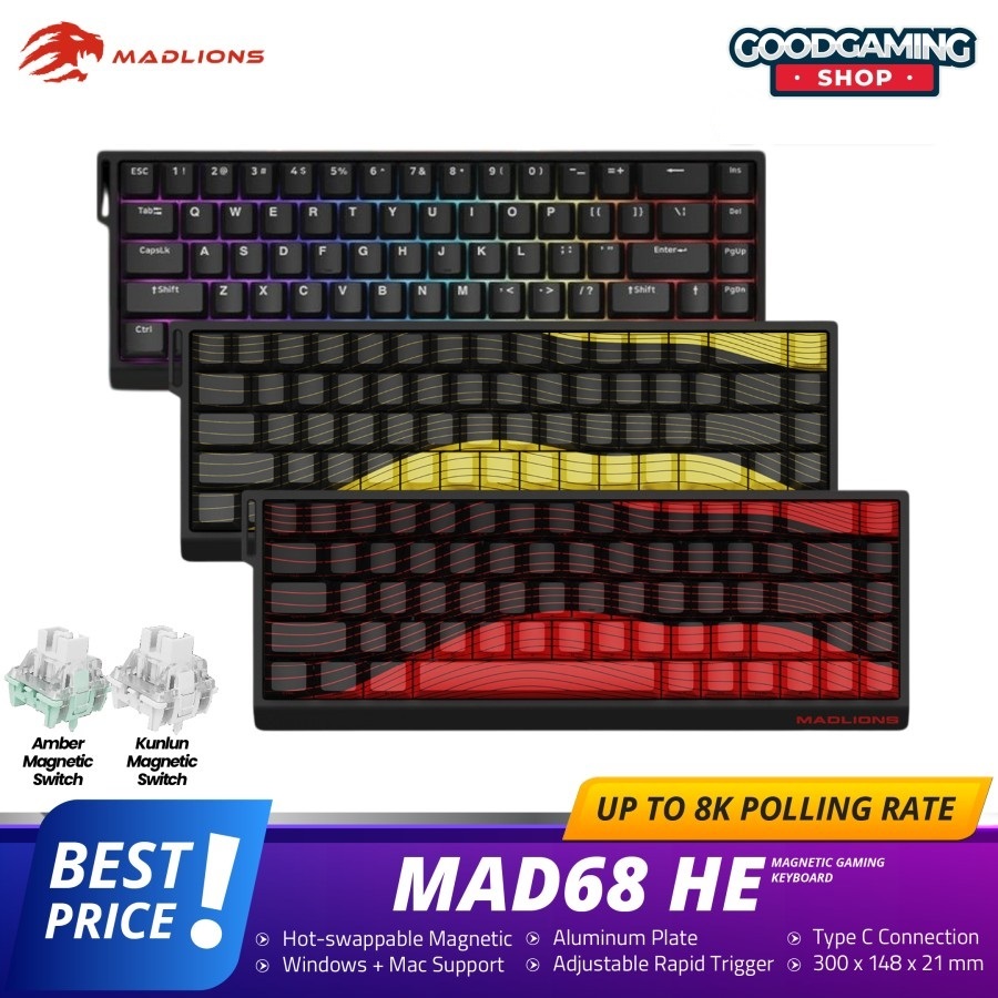 Jual MADLIONS MAD68 | MAD-68 HE 8K Hall Effect 60% Keyboard Rapid ...