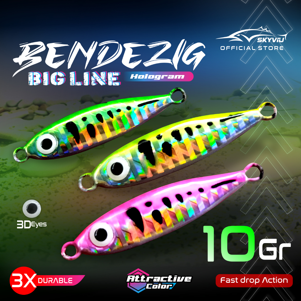 Jual Umpan Micro Jig 10 gram HOOKPILOT BENDEZIG Hologram Garis Metal ...