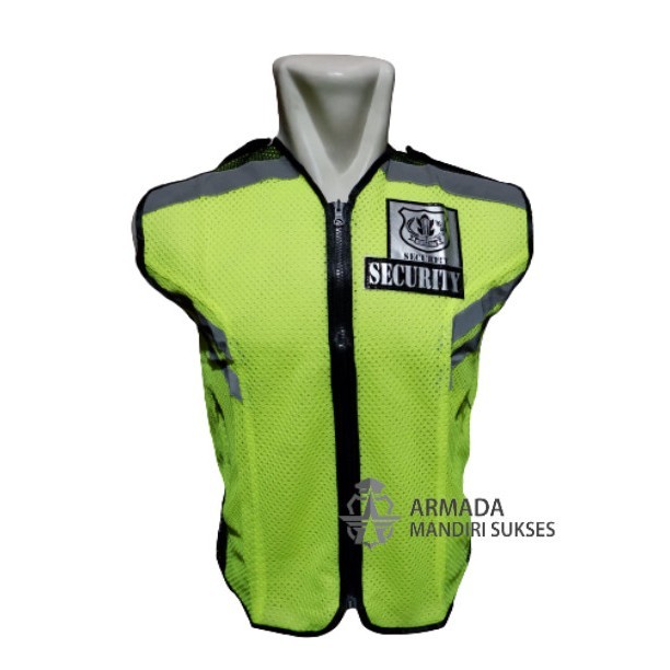 Jual Rompi Jaring Security Lis Hitam l Vest Security l Rompi Satpam ...