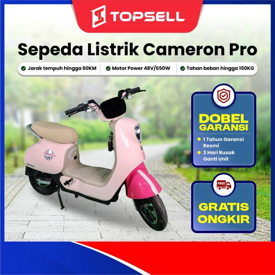 Jual Sepeda Listrik Cameron Pro Electric Bike Max 650 Watt Jarak Tempuh 60 km | Shopee Indonesia