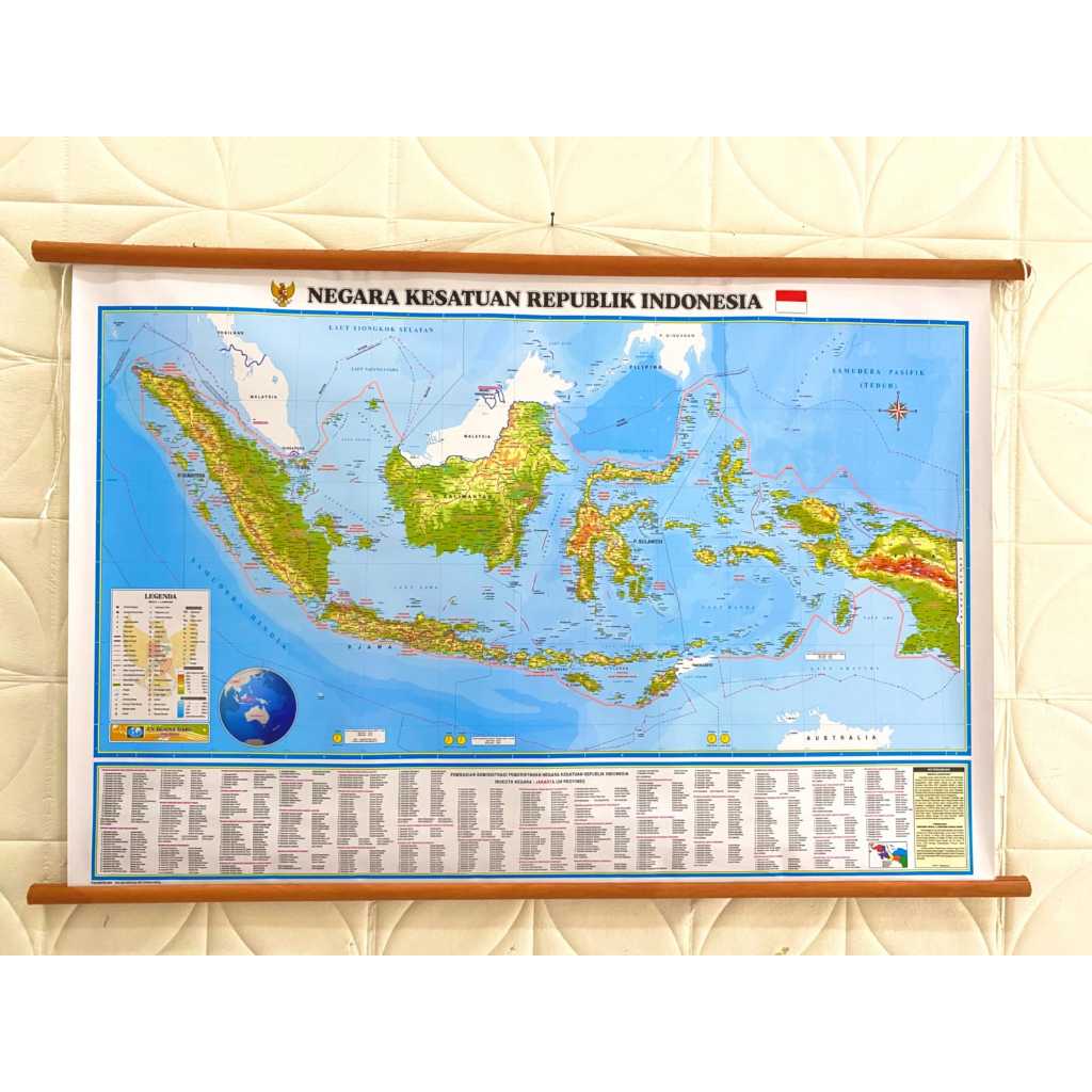 Jual Peta Bingkai NKRI / Indonesia Terbaru 38 Provinsi Tahun 2025 ...