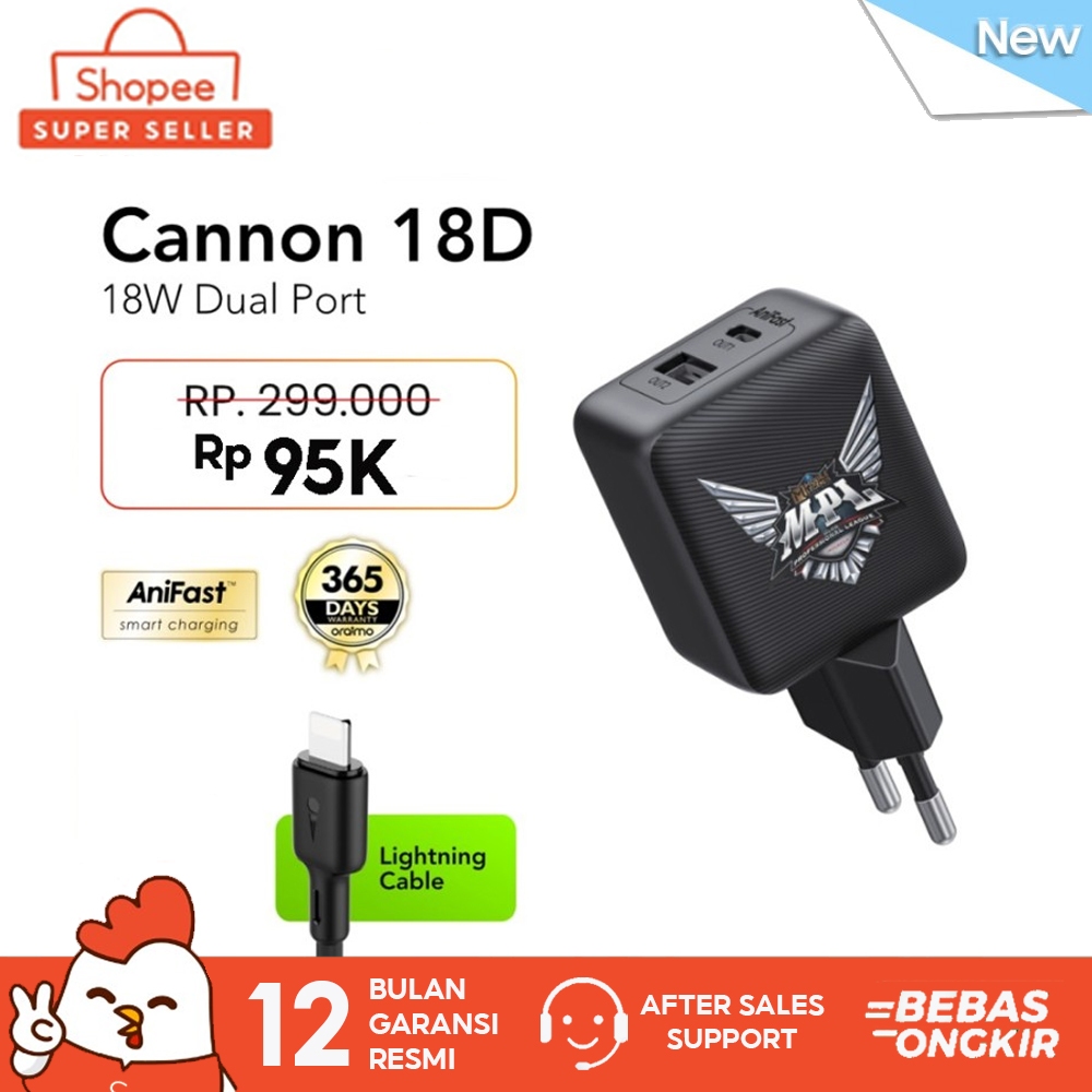 Jual Oraimo Charger x MPL Mobile Legends Dual Output 2A 18W Compact ...