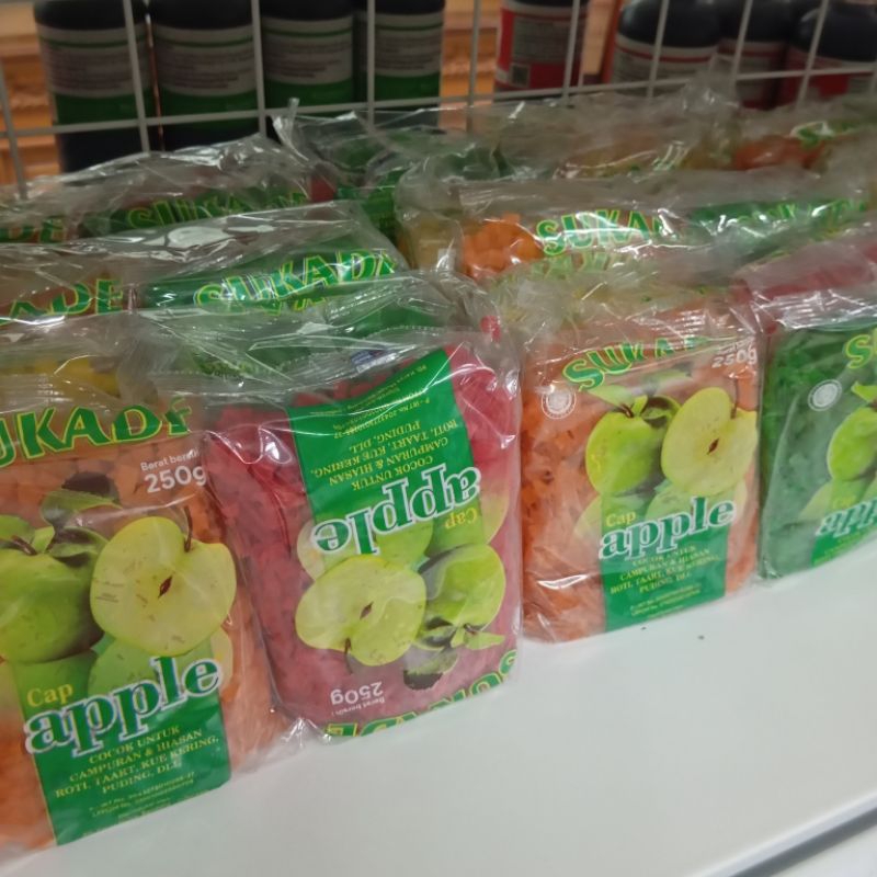 Jual Sukade Warna Cap Apel 1kg Dekorasi Fruit Cake Kue Bolu | Shopee ...