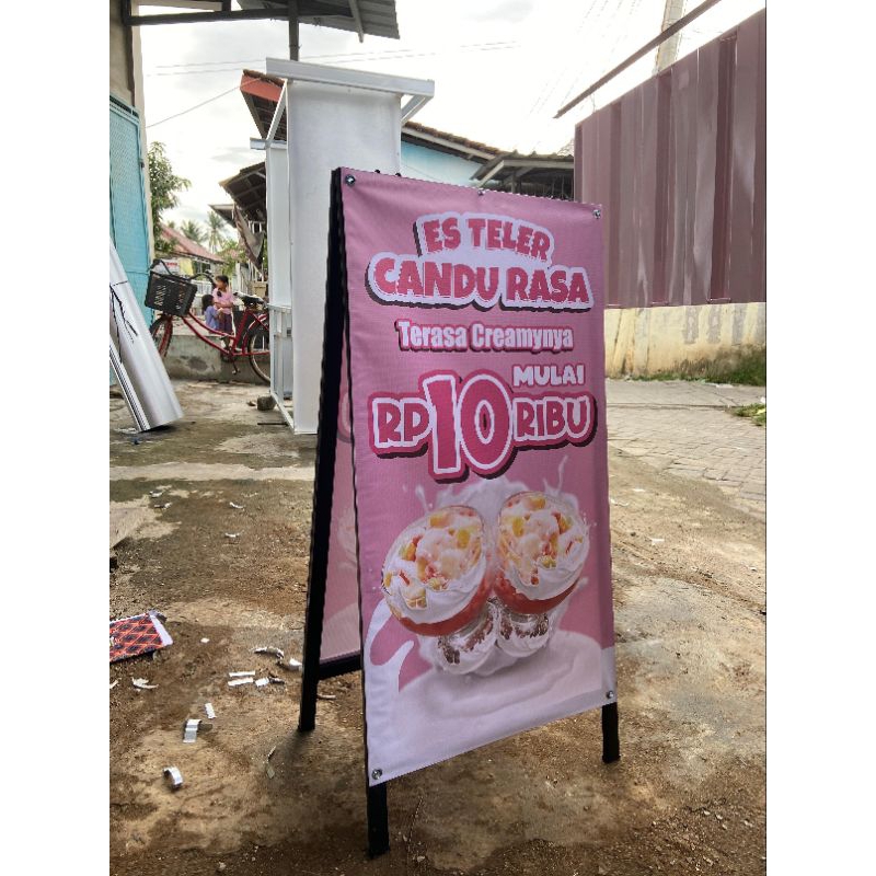 Jual stand banner rangka besi uk 100x50 _ 120x60 ready | Shopee Indonesia