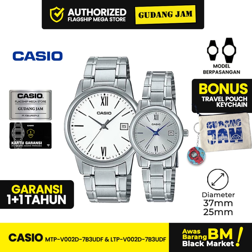 Jual Jam tangan couple Casio MTP-V002D-7B3UDF & LTP-V002D-7B3UDF Dealer ...