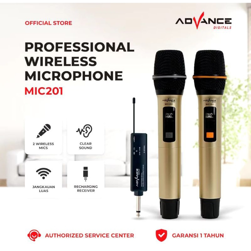 Jual Microphone wireless Advance MIC-201/Mic Advance tanpa kabel ...
