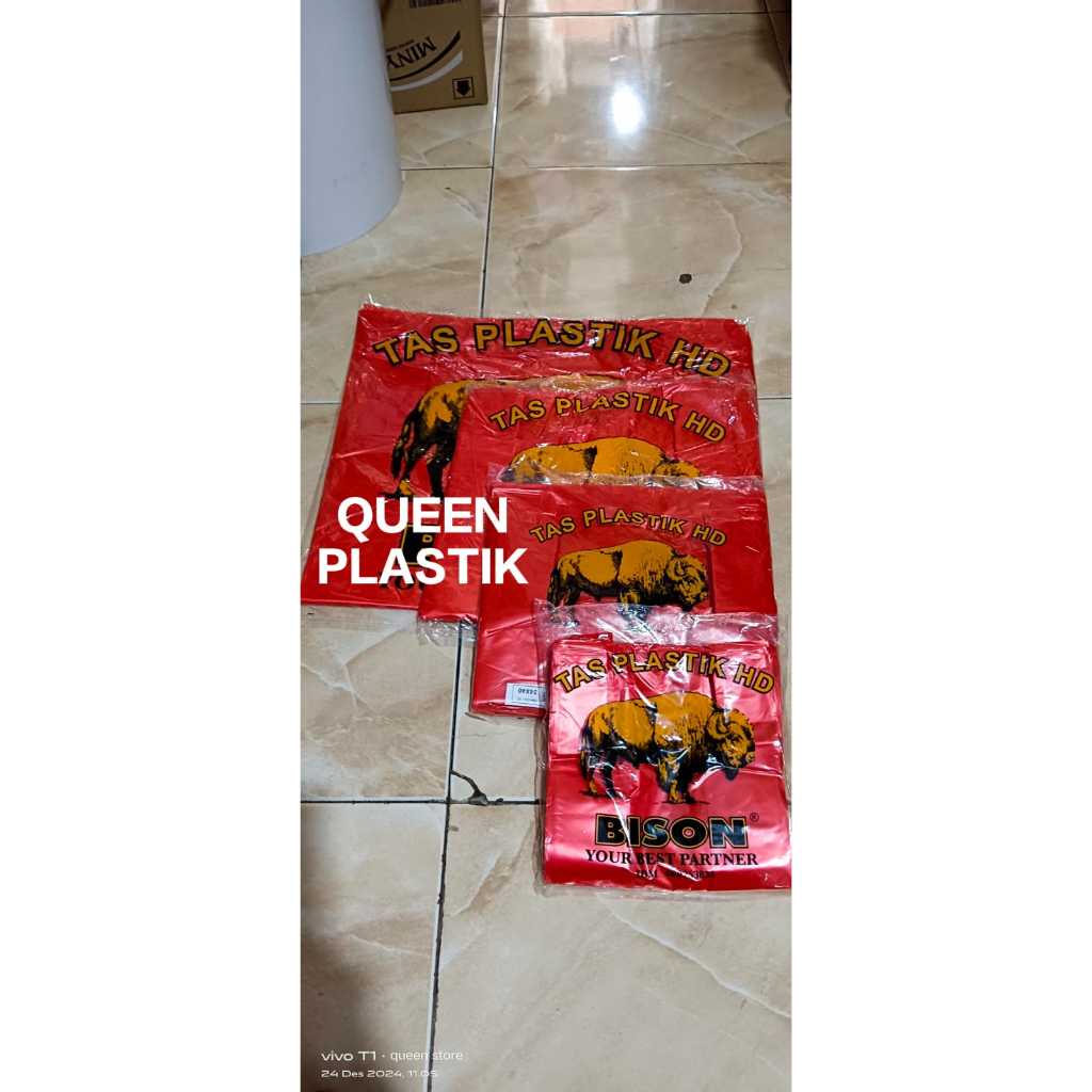 Jual Kantong Plastik Kresek Bison Merah | Shopee Indonesia