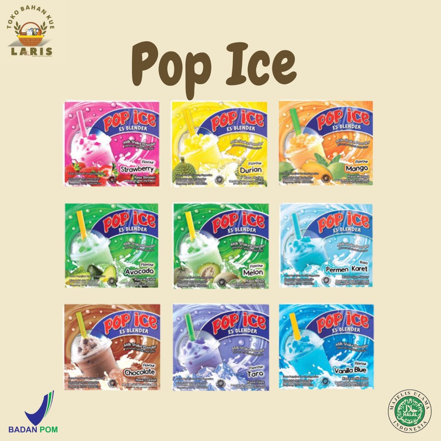 Jual POP ICE ES BLENDER SACHET 23 GRAM ISI 5 PCS | Shopee Indonesia