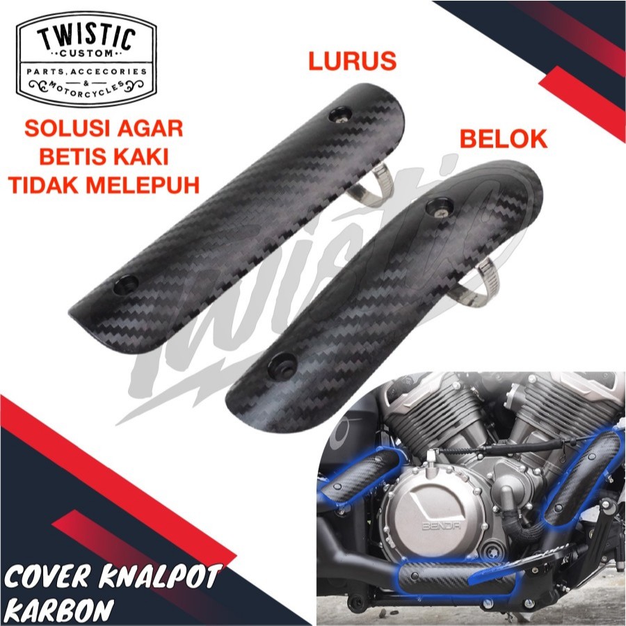 Jual Cover Shield Pelindung Leher Pipa Knalpot Karbon Anti Panas Motor ...