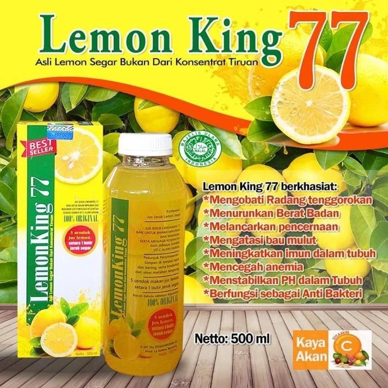 Jual Lemon King 77 Minuman Sari Lemon Asli Isi 500ml | Shopee Indonesia