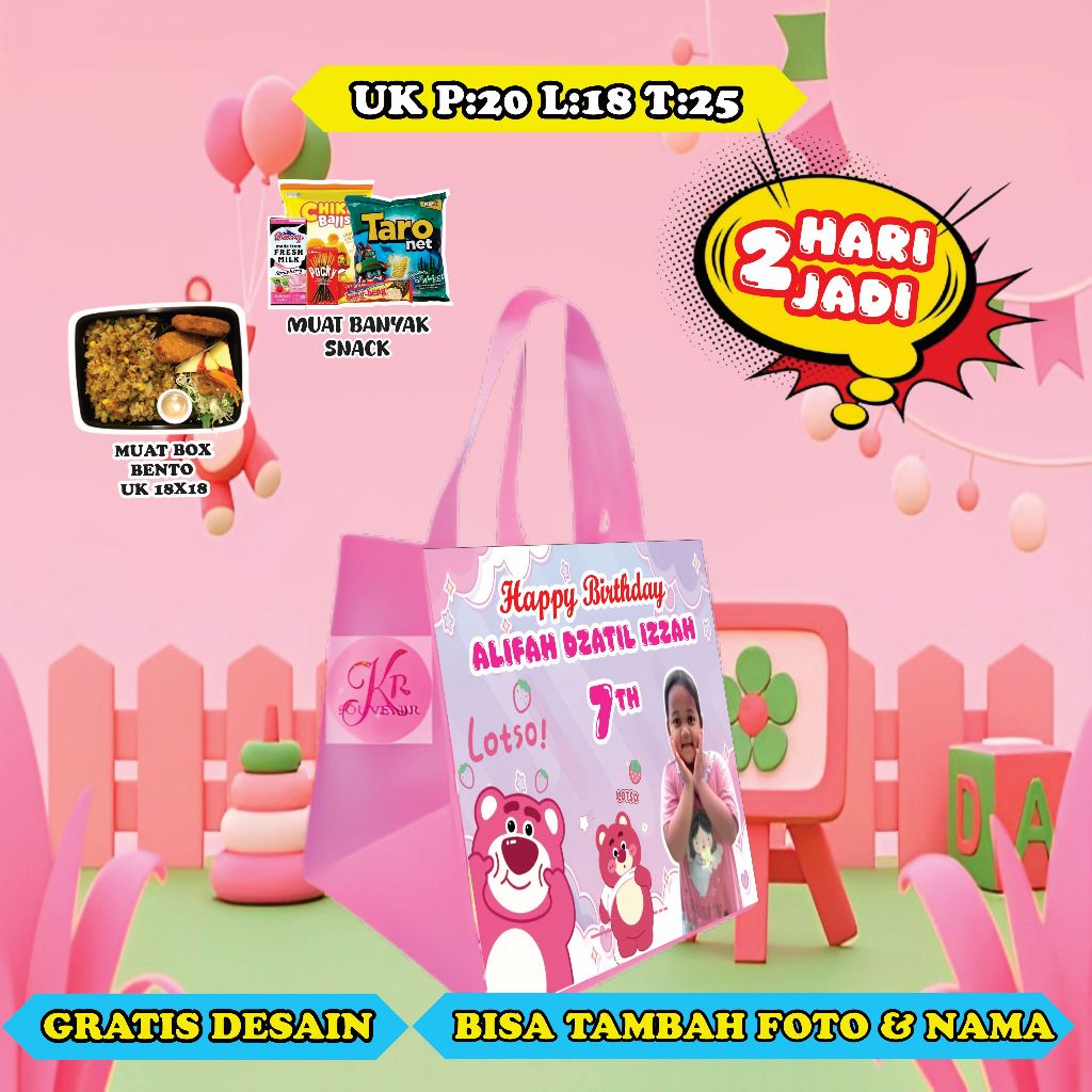 Jual Tas Ulang Tahun Potrait Bento/Tas Ulang Tahun/Tas Ulang Tahun Muat ...