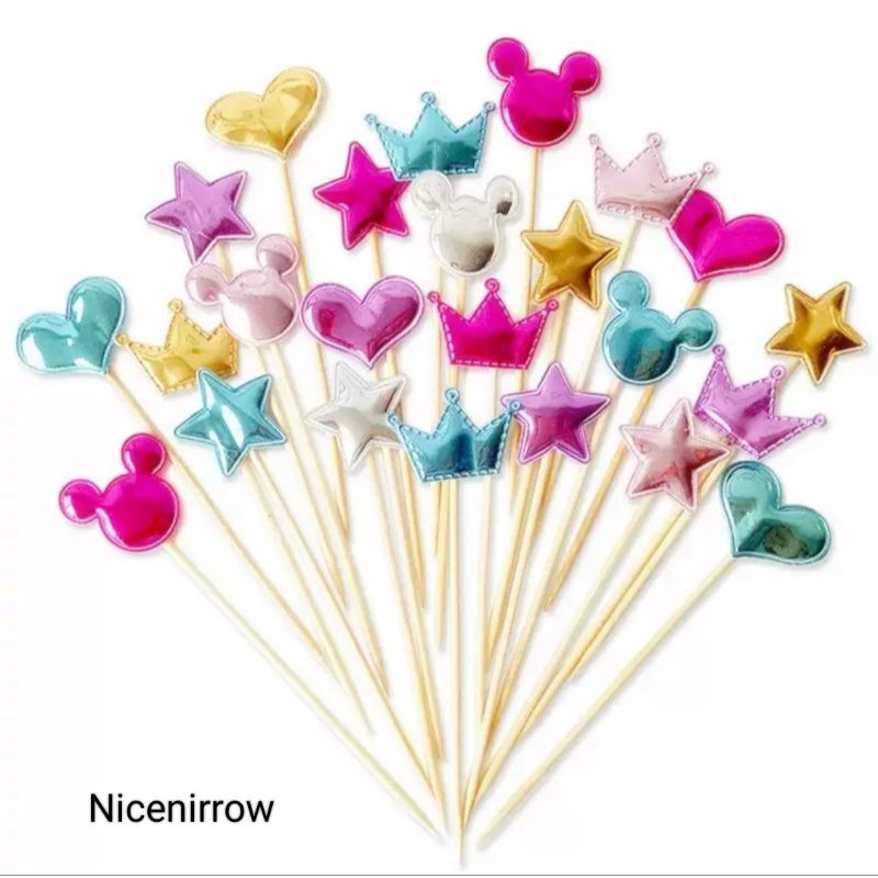 Jual Topper Love Bintang Mahkota tusukan kue ulang tahun hiasan ...