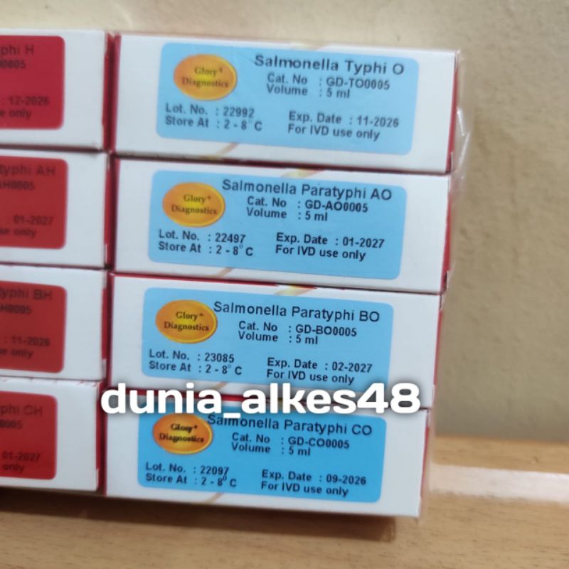 Jual NEW Widal Test Salmonella typhi isi 4 vial O,H,AH,BH dan H,O,AO,BO ...